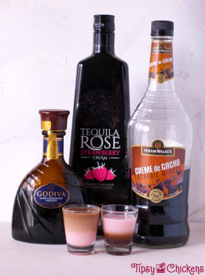 Easy Layered Chocolate Strawberry Shots